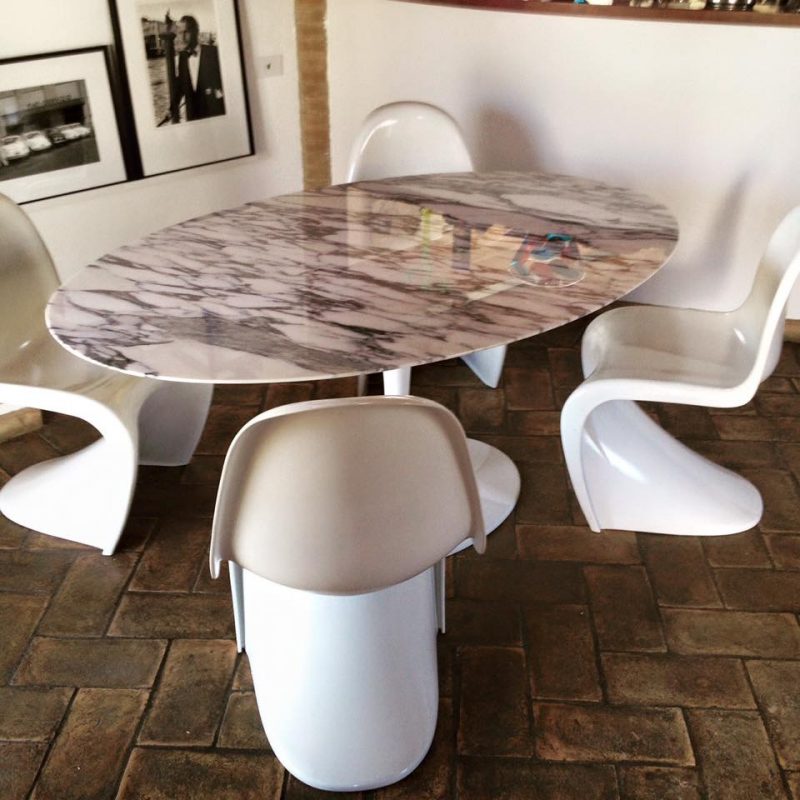 Tavolo Tulip con piano laminato liquido - Instant Design